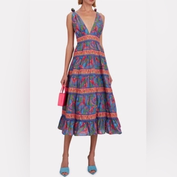 Farm Rio Blue Macaw Dress